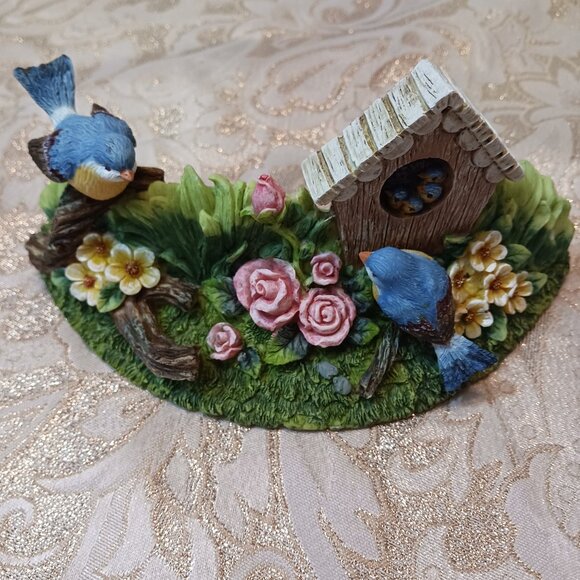 Accents | Blue Jay Rose Garden Resin Cast Figurine | Poshmark